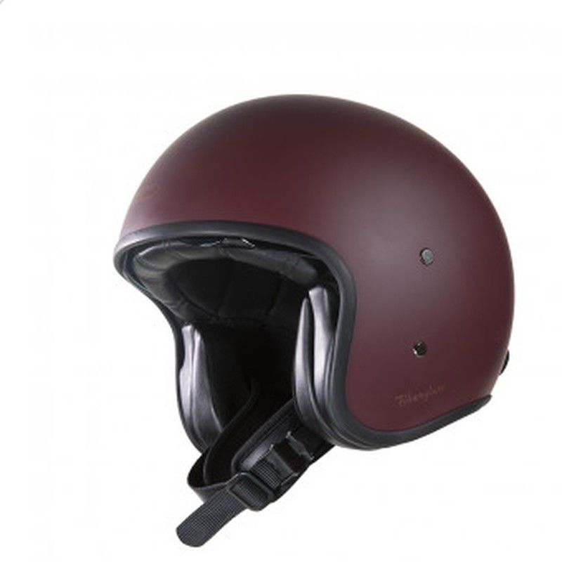 Casco Jet Vintage Garibaldi G03X Granate mate de Fibra de vidrio — Totmoto